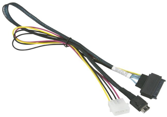 Кабель Supermicro Oculink to PCIE SFF-8639 U.2 with Power Cable 0.55m ...