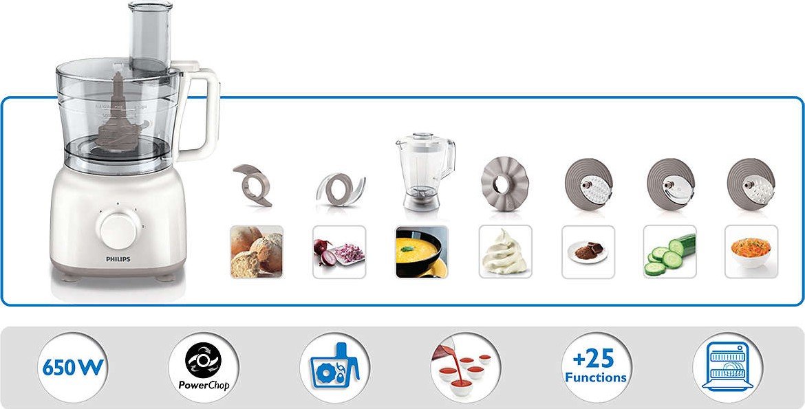 Кухонный комбайн Philips HR7628/00 купить | ELMIR - цена, отзывы, характеристики