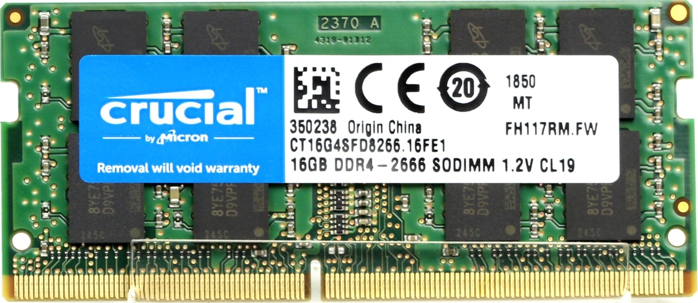 Модуль памяти SO-DIMM Crucial DDR4 16GB 2666MHz (CT16G4SFD8266) купить | ELMIR - цена, отзывы ...