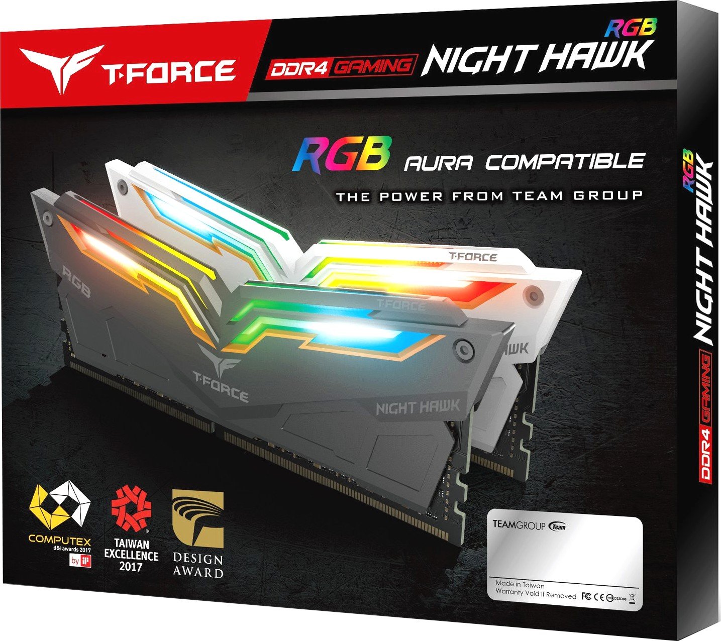 Модуль памяти Team DDR4 16GB 2x8GB 4000MHz T-Force Night Hawk RGB Black ...