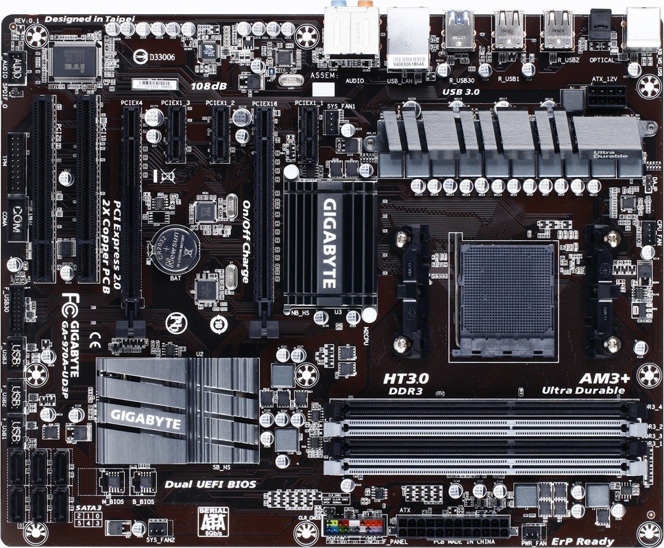 Материнская плата GigaByte GA-970A-UD3P s-AM3 970 купить | Elmir - цена ...
