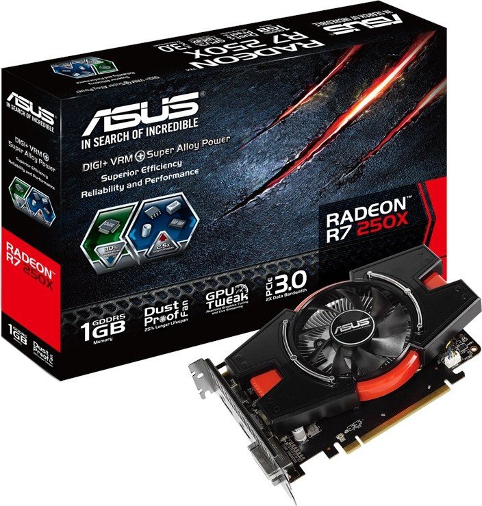 Видеокарта Asus PCI-E Radeon R7 250X 1GB DDR5 (R7250X-1GD5) - купить в ...