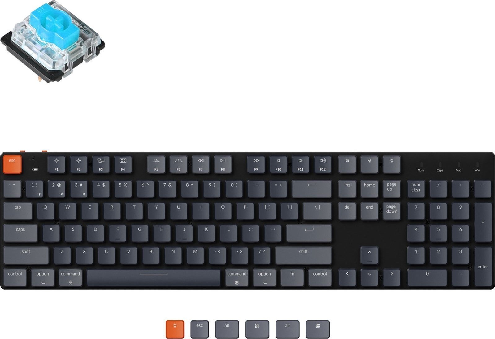 Клавіатура Keychron K5SE Gateron Blue White Led WL UA Black (K5SEG2 ...