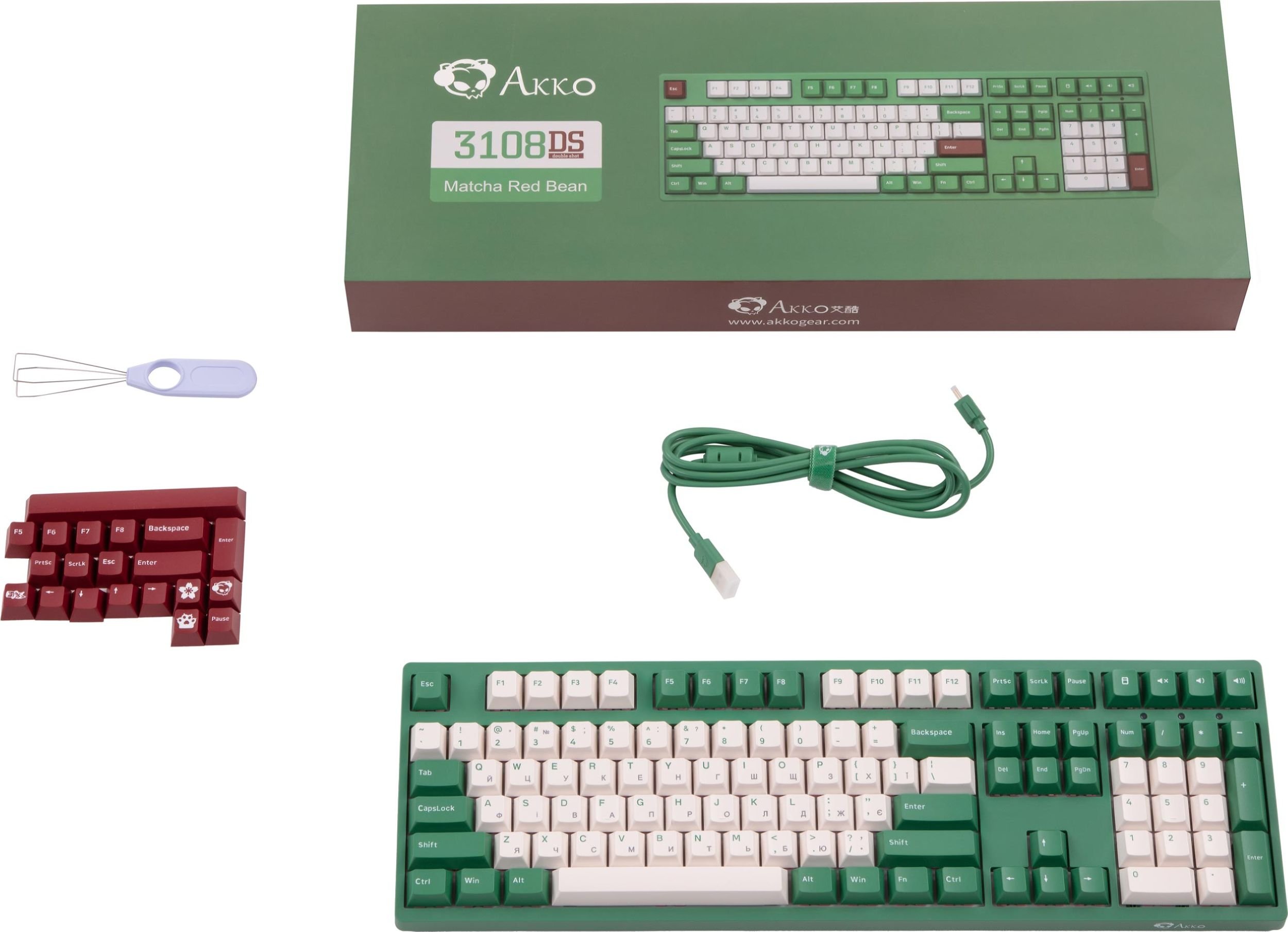 Клавиатура Akko 3108 DS Matcha Red Bean CS Pink V2 UA Green ...