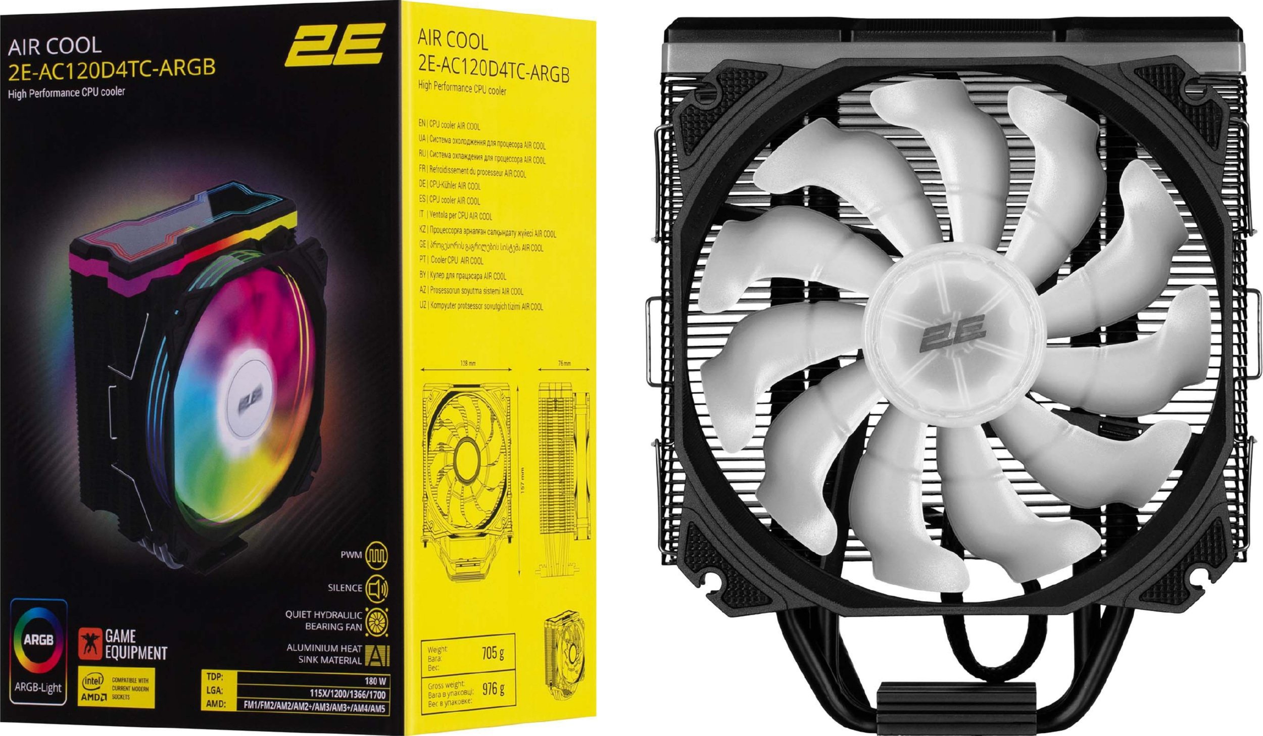 Кулер для процессора 2E Gaming Air Cool (2E-AC120D4TC-ARGB) купить ...