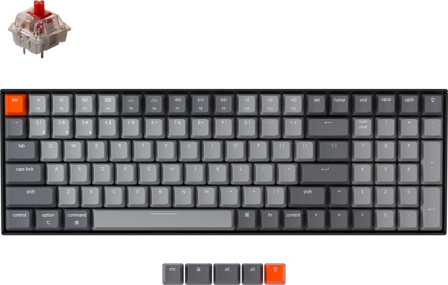 Клавіатура Keychron K4 Gateron G PRO Red BT/USB UA White LED Black ...