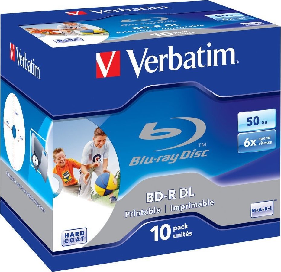 BD-R DL Verbatim 50Gb 6x Wide Printable (10 Pack Jewel Box) (43736) купить | ELMIR - цена ...