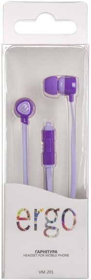 Наушники Ergo VM-201 Violet купить | ELMIR - цена, отзывы, характеристики