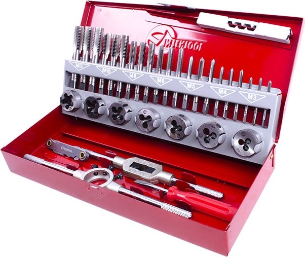 Набор метчиков и плашек Intertool SD-8032 купить | ELMIR - цена, отзывы, характеристики