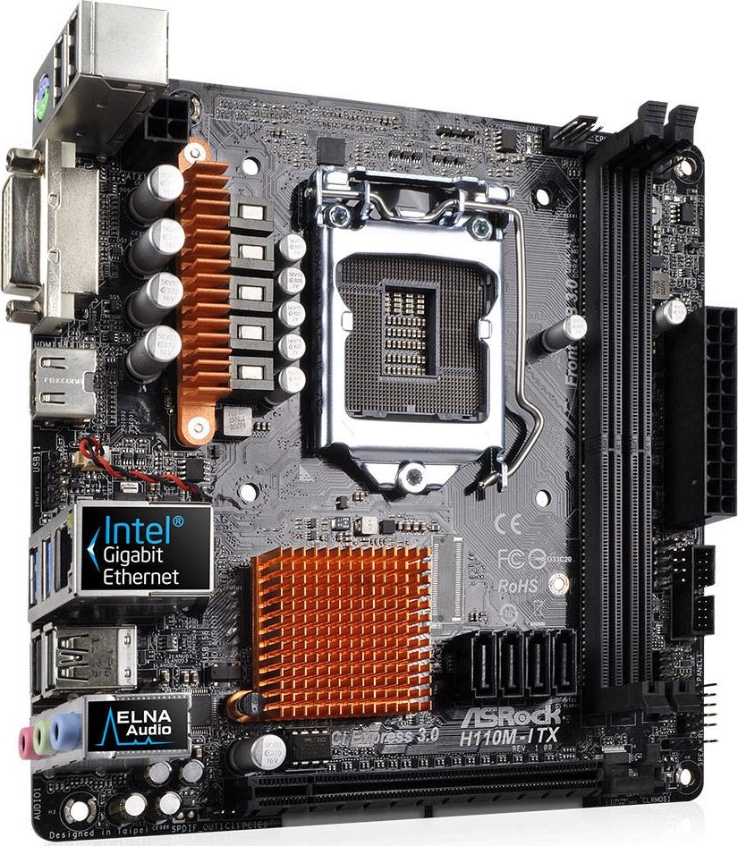 Материнская плата ASRock H110M-ITX s-1151 H110 купить | Elmir - цена ...