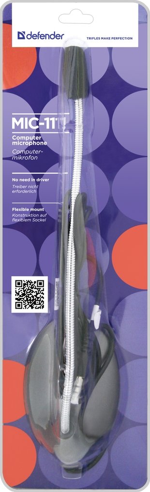 Микрофон Defender MIC-111 Grey (64111) купить | ELMIR - цена, отзывы, характеристики