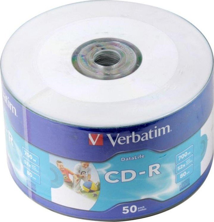 CD-R Verbatim Printable 700Mb 52x (50 Pack Wraptape) (43794) купить ...