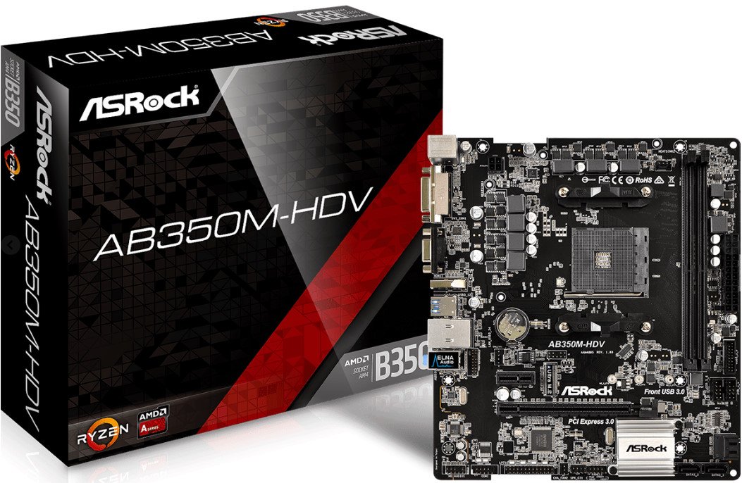 Материнская плата ASRock AB350M-HDV s-AM4 B350 купить | Elmir - цена ...