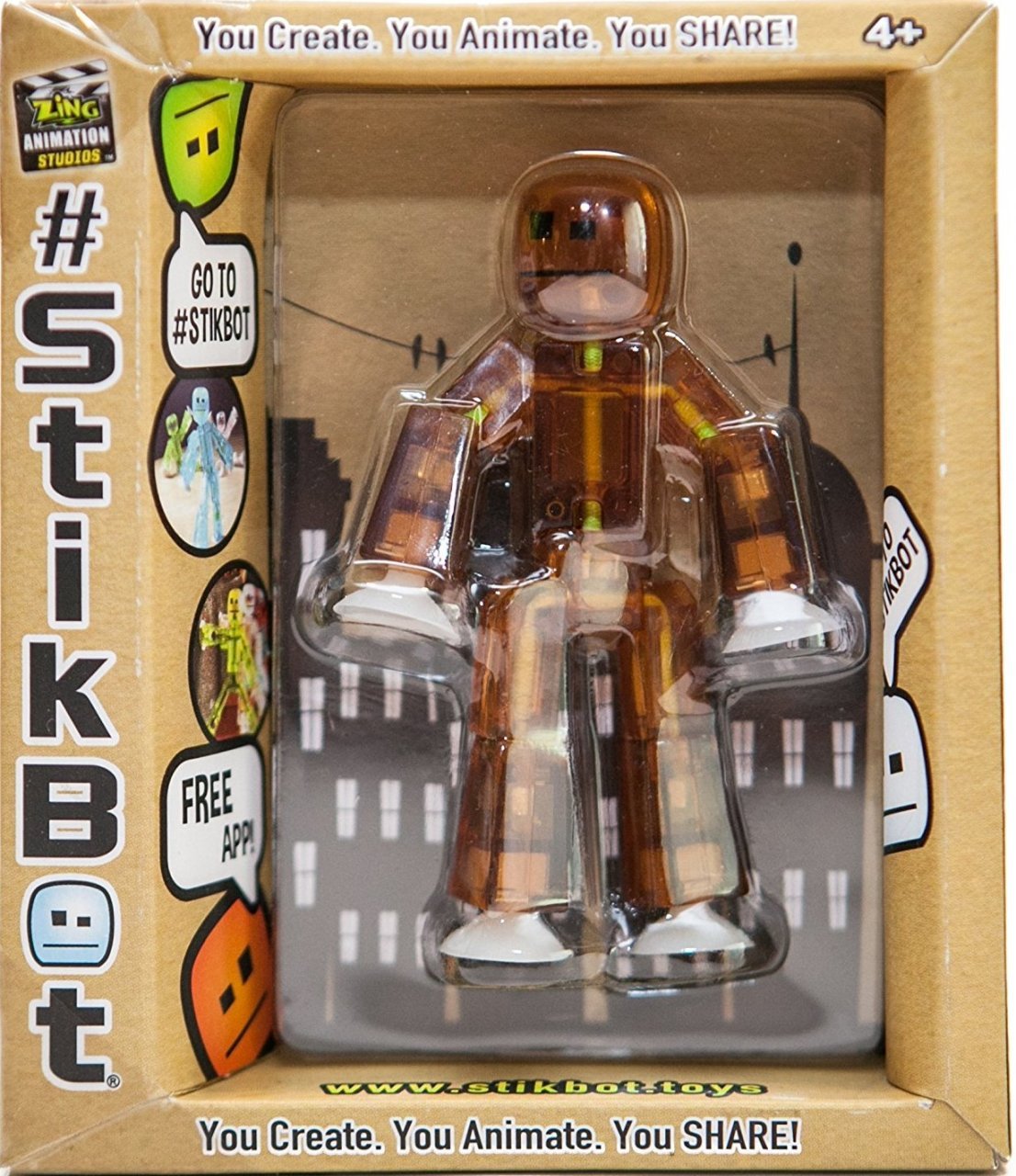 Фигурка для анимационного творчества Stikbot S1 Коричневая (TST616Br ...